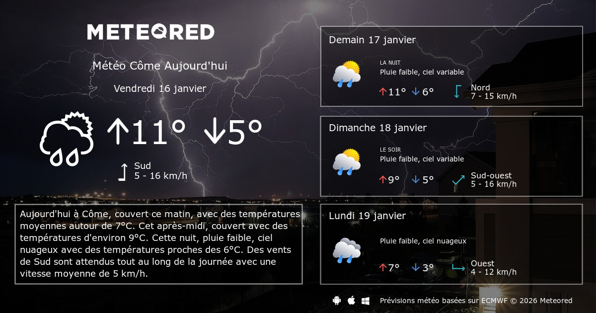 Météo Côme 14 jours - Meteored France