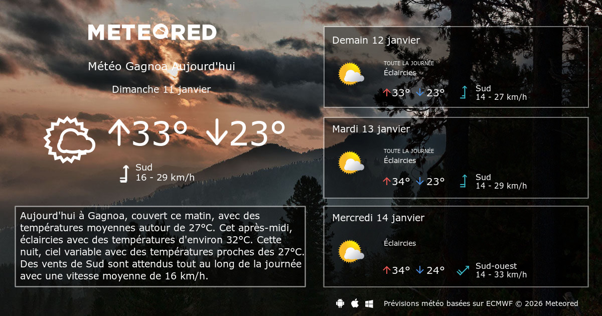 Météo Gagnoa heure par heure - tameteo.com | Meteored